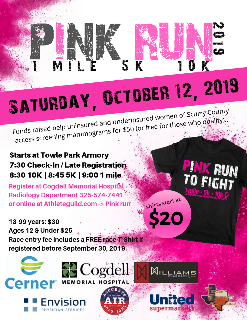 Pink Run Registration is Open! - Cogdell Memorial Hospital