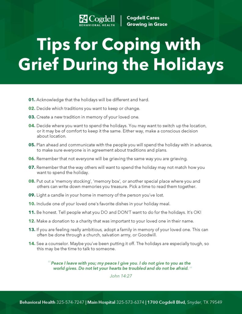 Dealing With Stress and Grief During the Holidays - Cogdell Memorial ...
