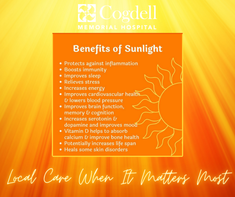 Benefits of Sunlight - Cogdell Memorial Hospital